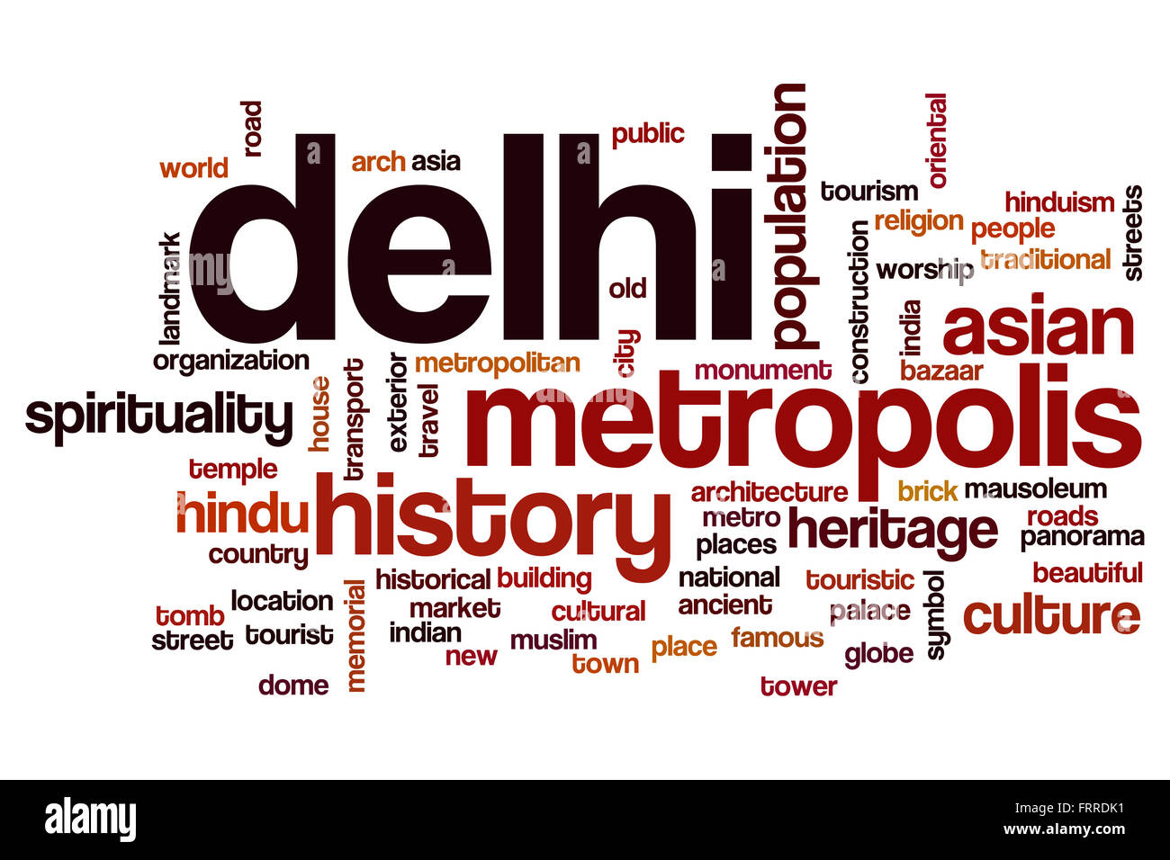 Delhi word cloud concept Stock Photo - Alamy