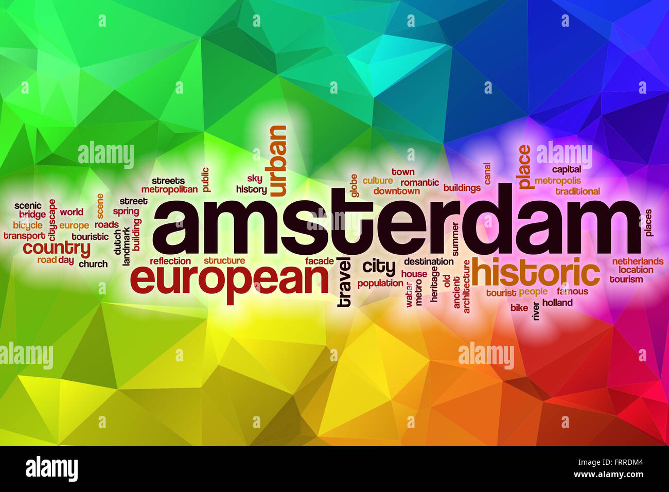 Amsterdam word cloud concept with abstract background Stock Photo - Alamy