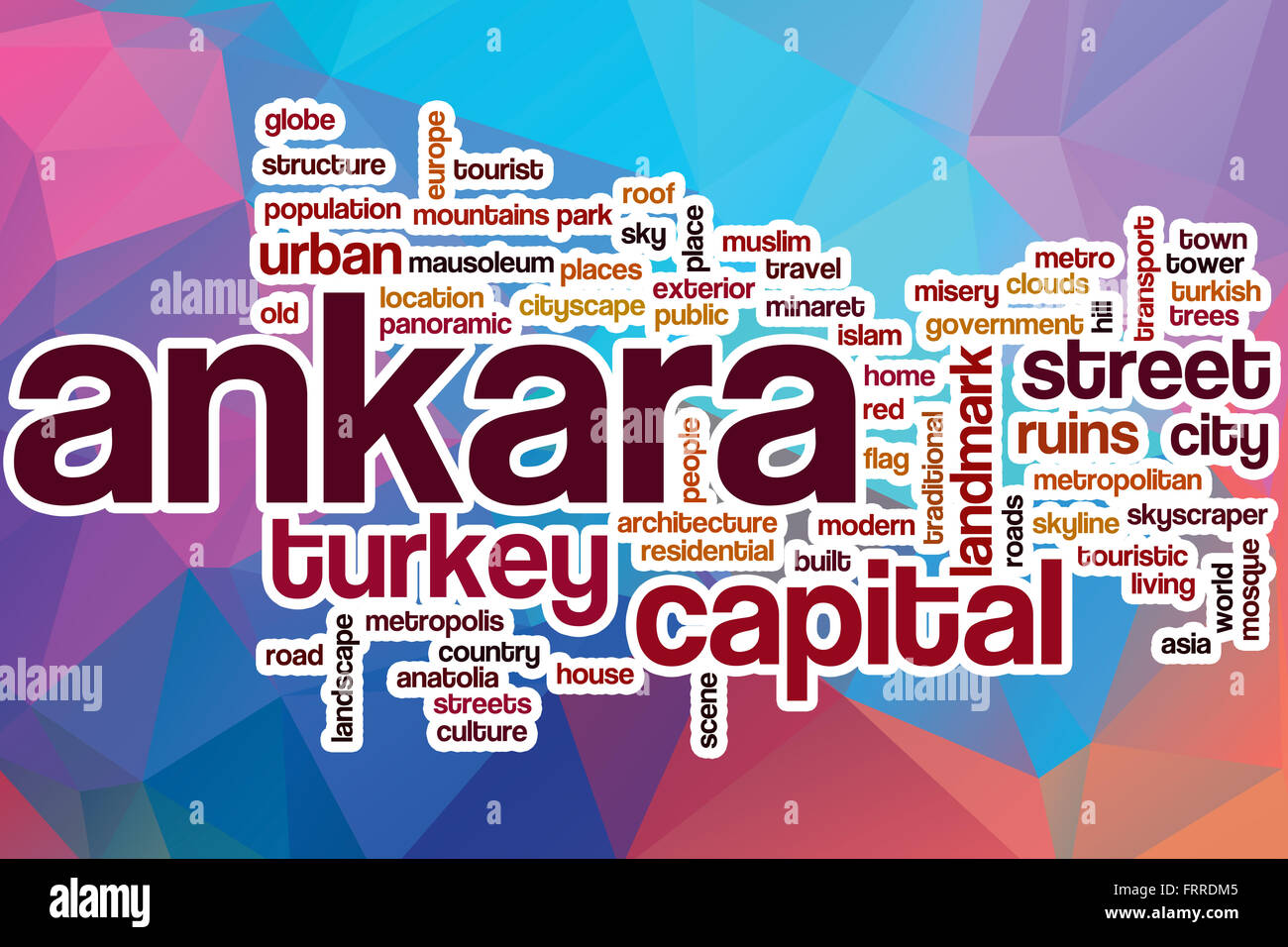 Ankara word cloud concept with abstract background Stock Photo - Alamy
