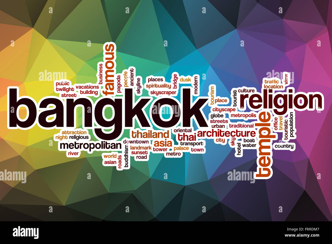 Bangkok word cloud concept with abstract background Stock Photo - Alamy