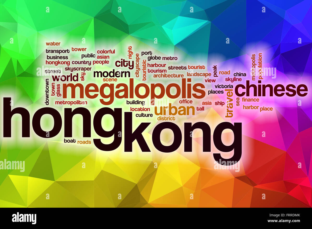 Hong Kong word cloud concept with abstract background Stock Photo - Alamy