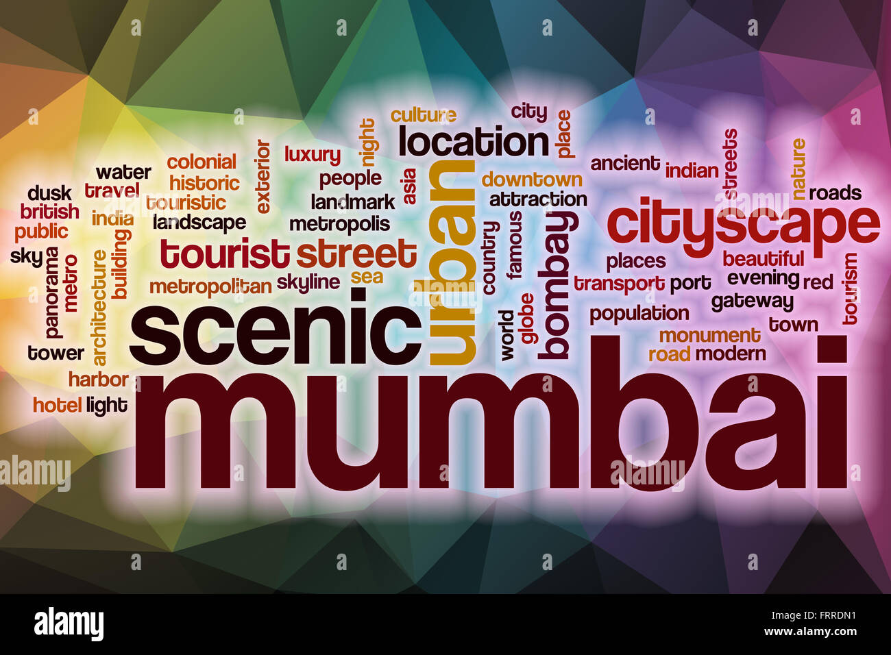 Mumbai word cloud concept with abstract background Stock Photo - Alamy