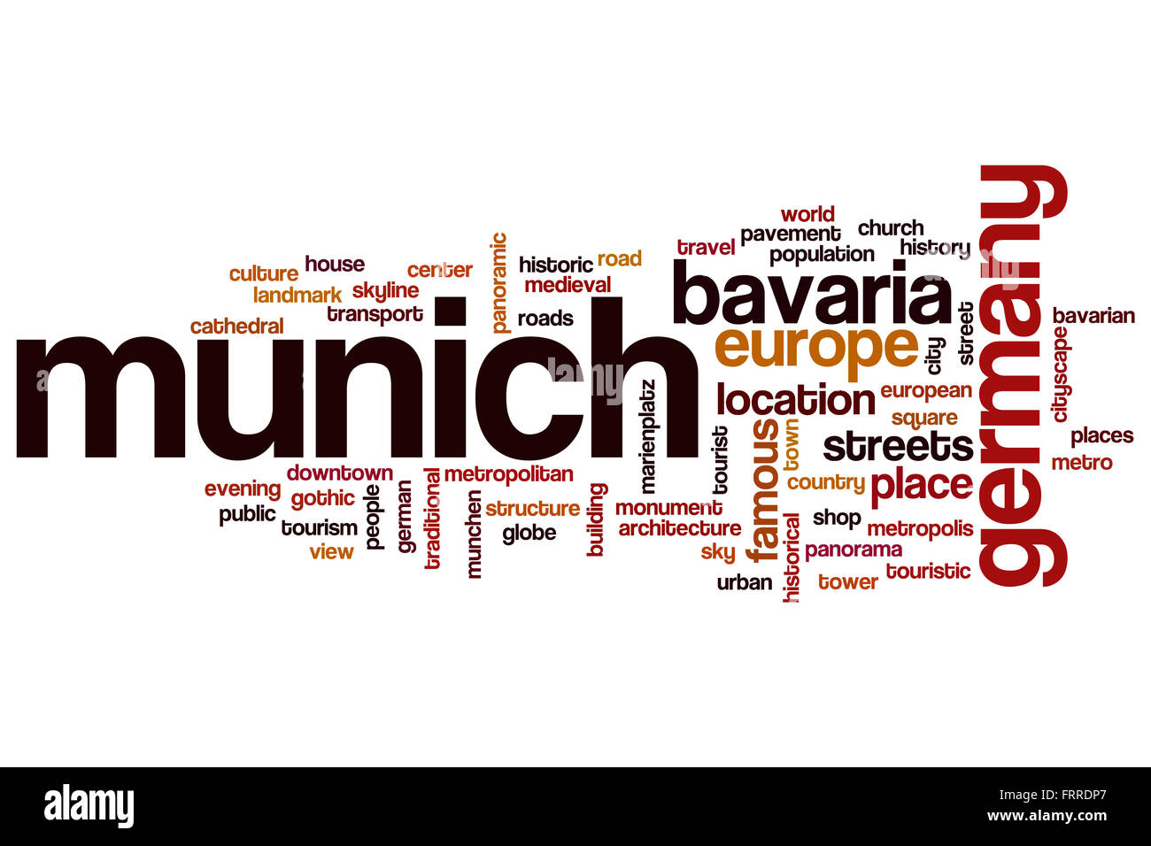 Munich word cloud concept Stock Photo - Alamy