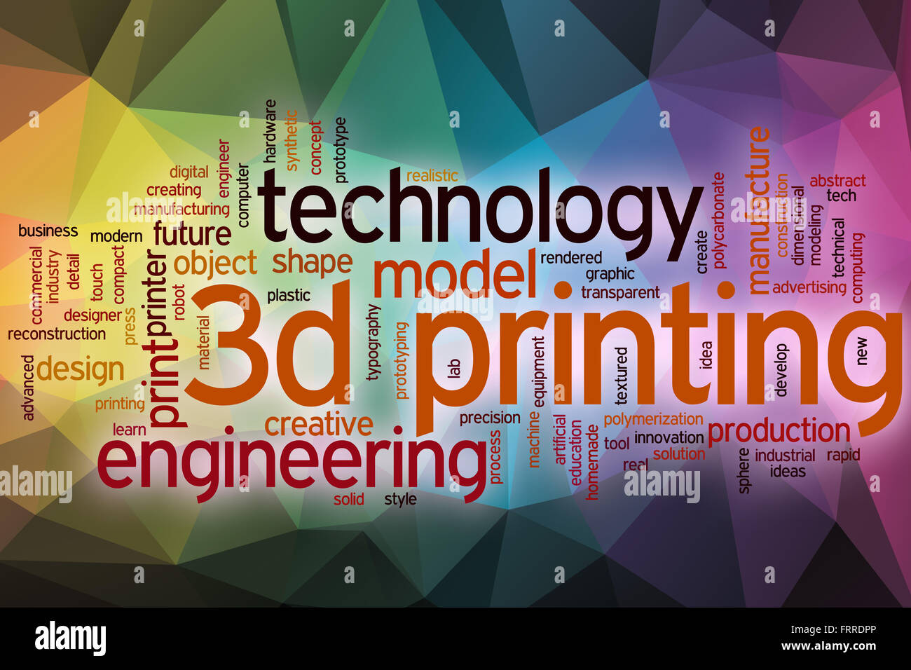 3d printing word cloud concept with abstract background Stock Photo - Alamy