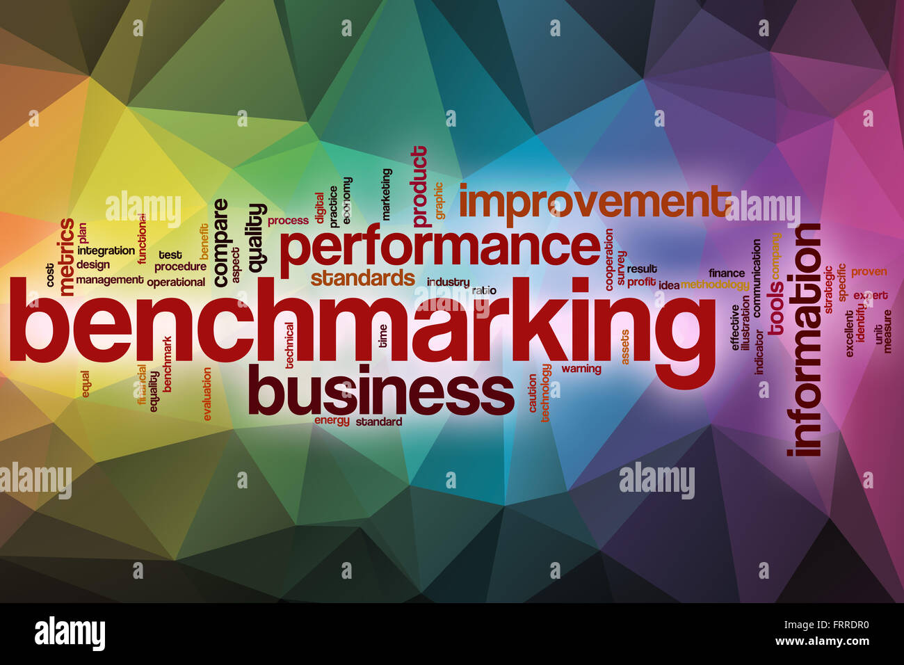 Benchmarking word cloud concept with abstract background Stock Photo ...