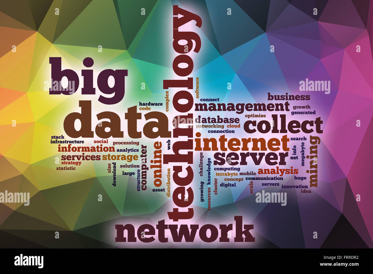 Big data word cloud concept with abstract background Stock Photo - Alamy