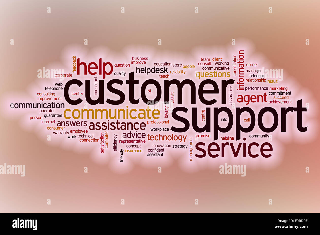 Customer support word cloud concept with abstract background Stock ...