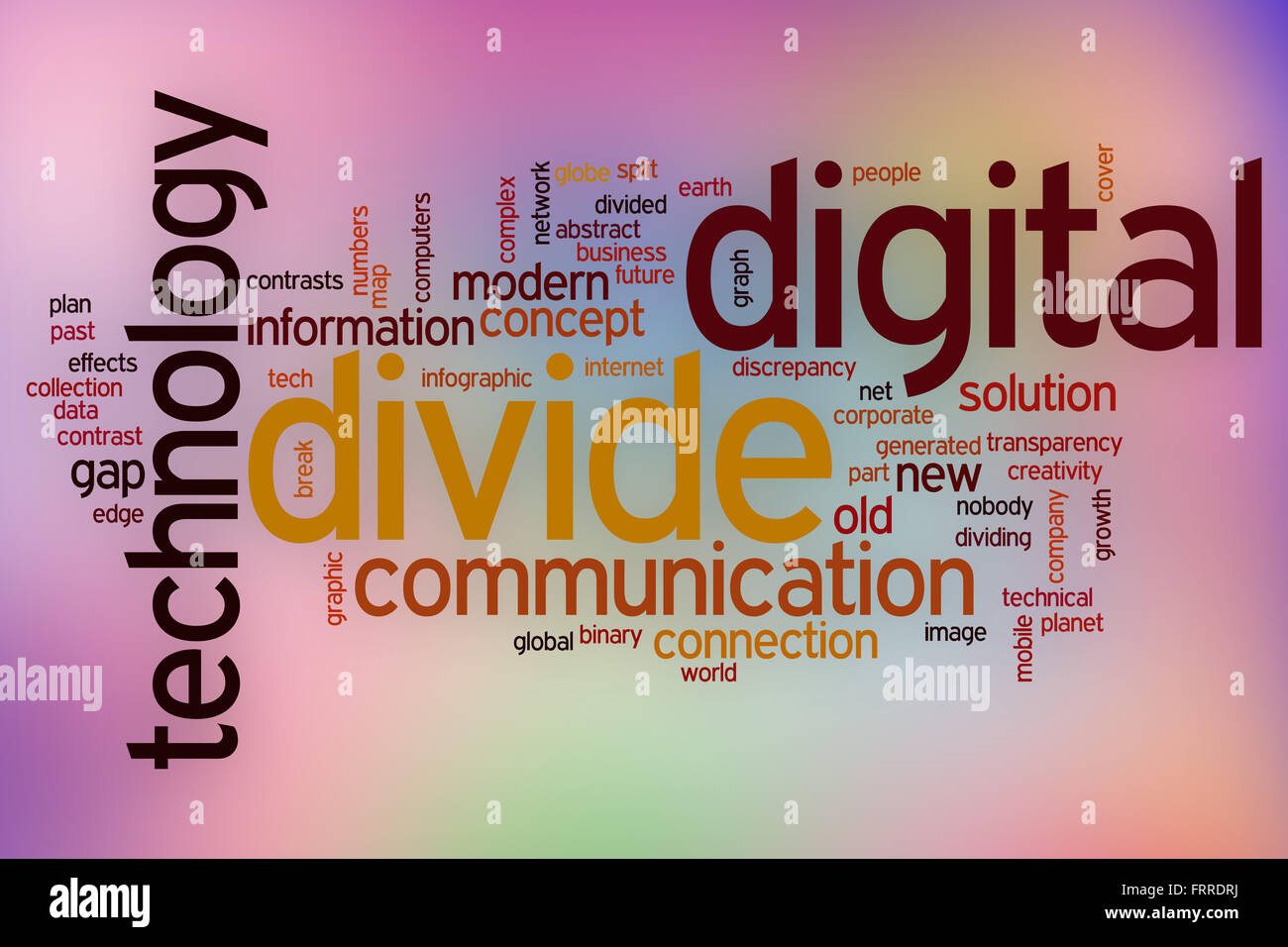 Digital divide word cloud concept with abstract background Stock Photo ...