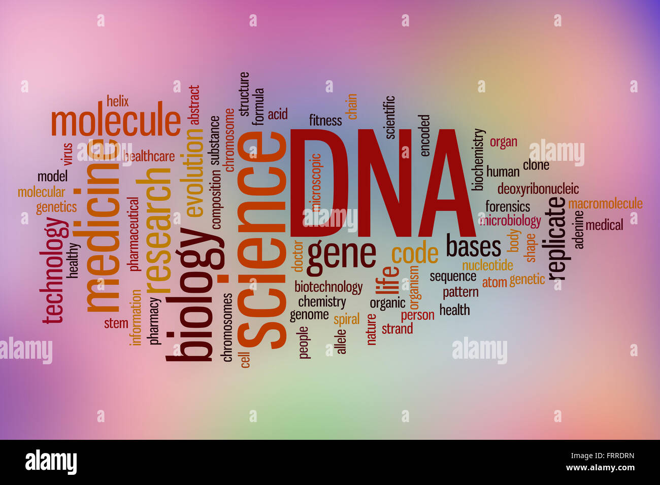 DNA word cloud concept with abstract background Stock Photo - Alamy