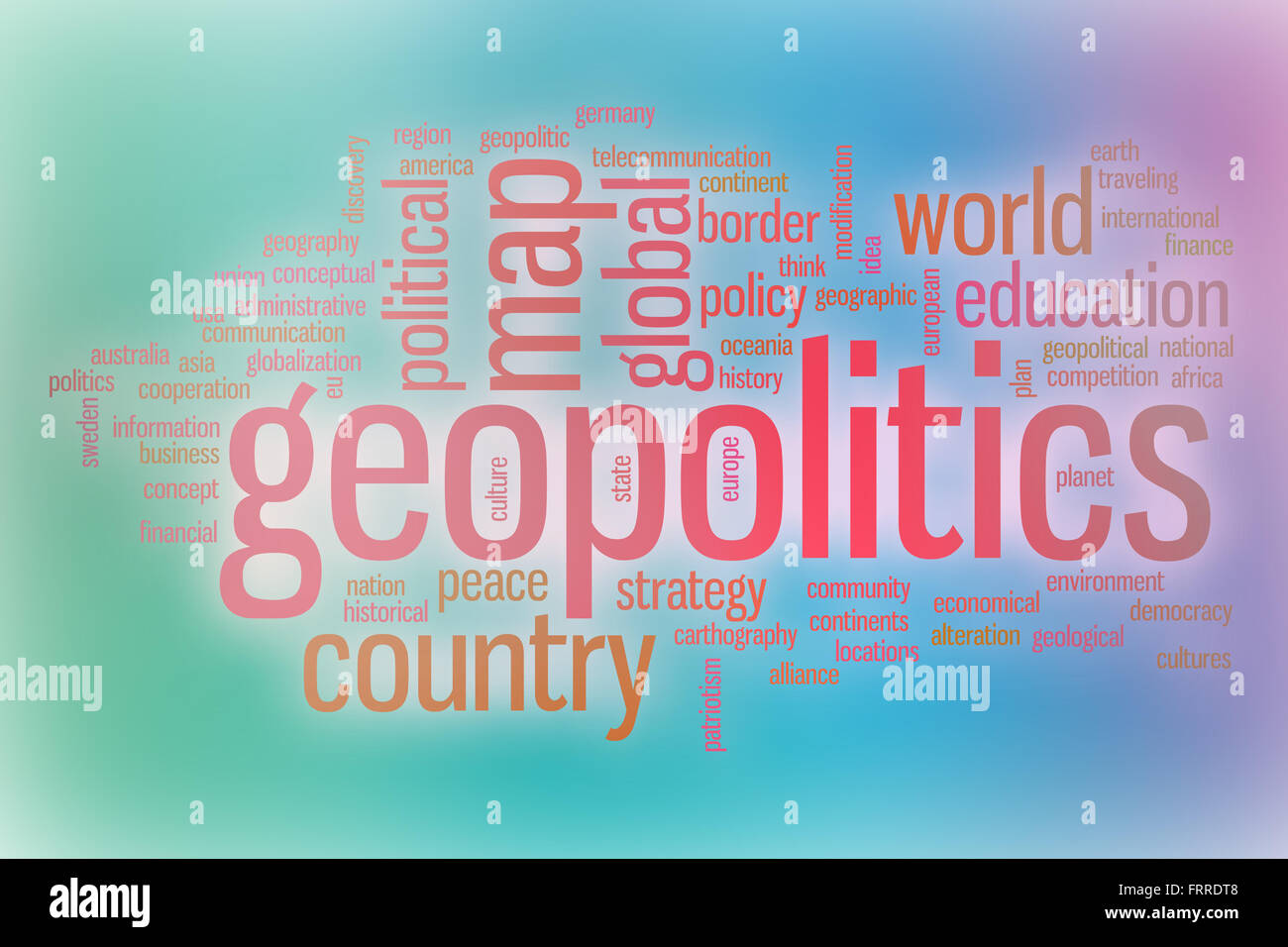 Geopolitics word cloud concept with abstract background Stock Photo - Alamy