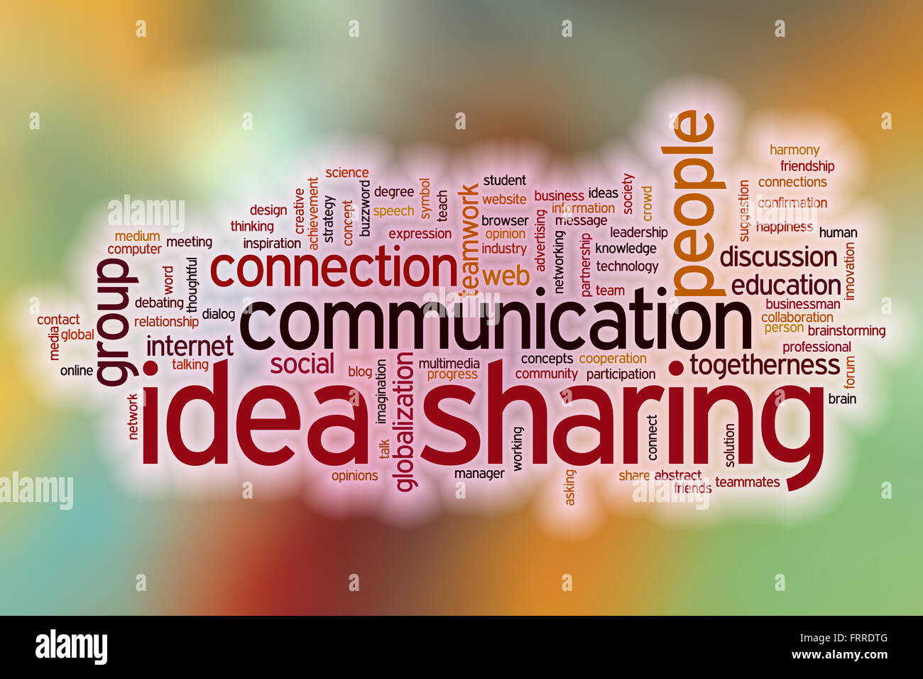 Idea sharing word cloud concept with abstract background Stock Photo ...