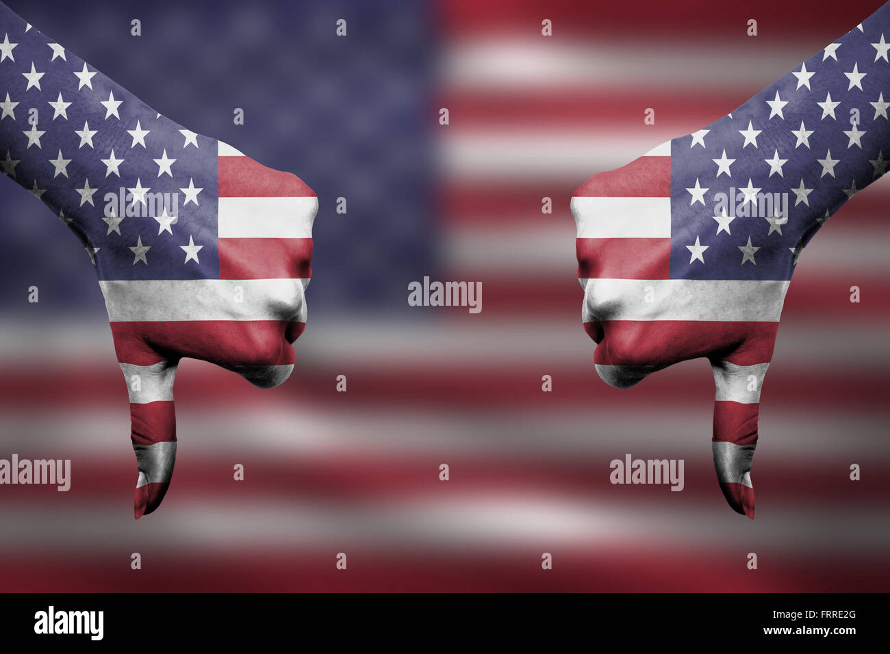 failure of United States of America - hands gesturing thumbs down in ...