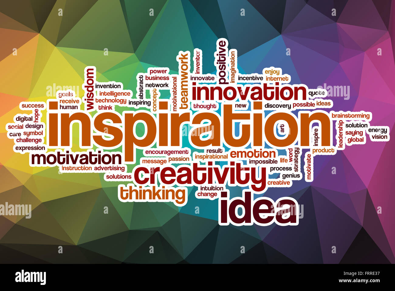 Inspiration word cloud concept with abstract background Stock Photo - Alamy