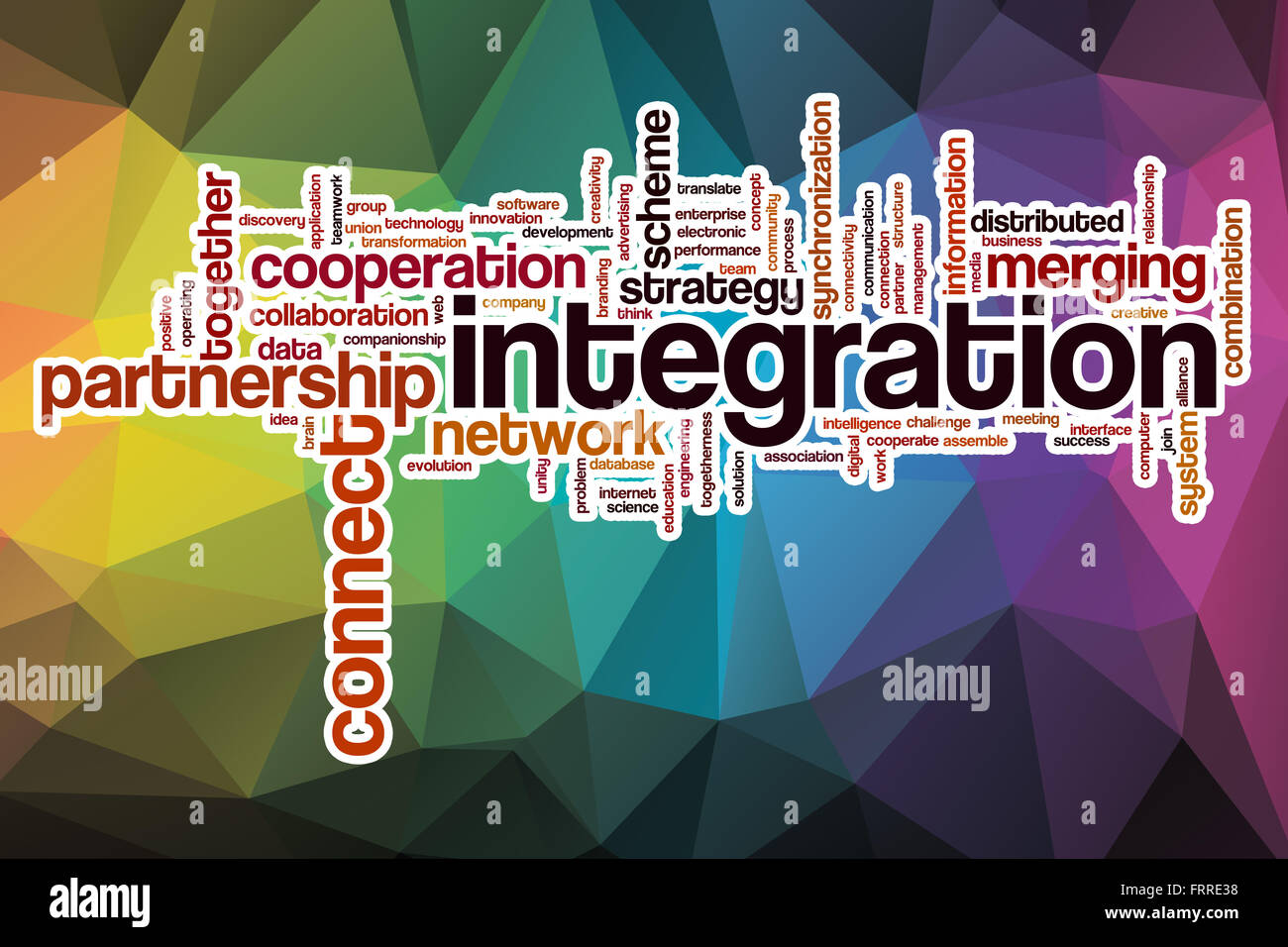 Integration word cloud concept with abstract background Stock Photo - Alamy