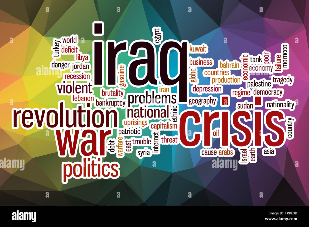Iraq crisis word cloud concept with abstract background Stock Photo - Alamy