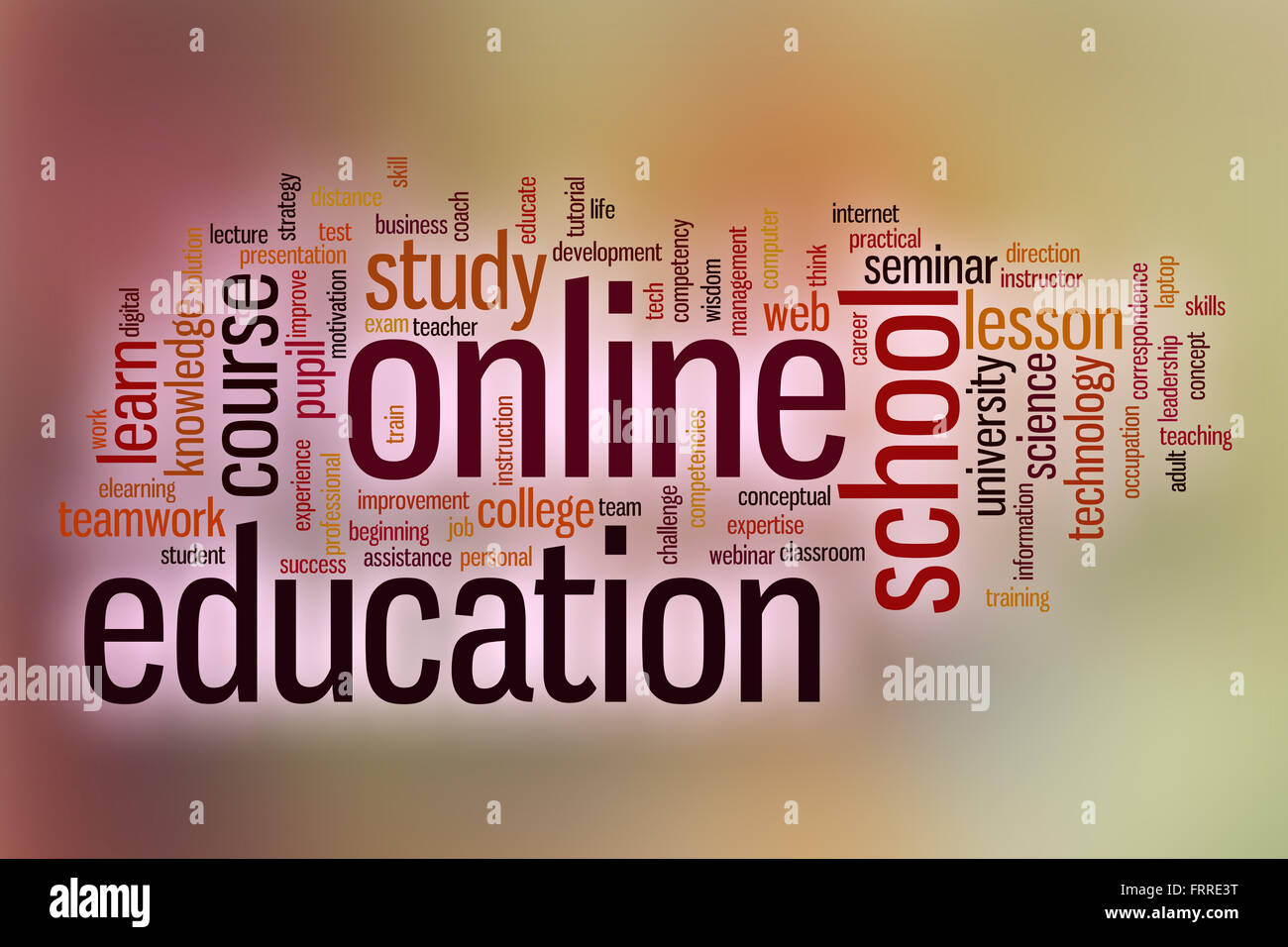 Online education word cloud concept with abstract background Stock ...