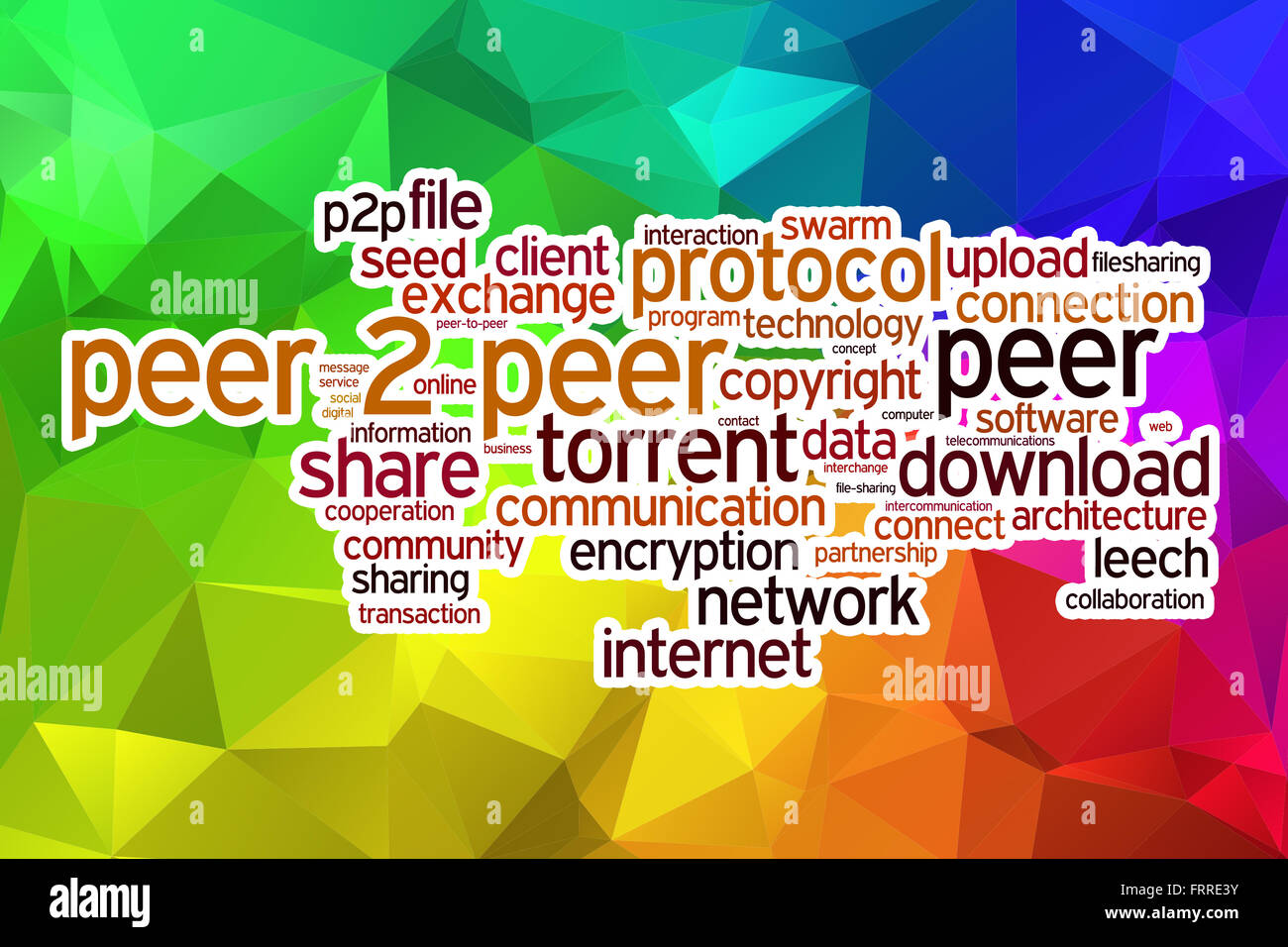 Peer 2 peer word cloud concept with abstract background Stock Photo - Alamy