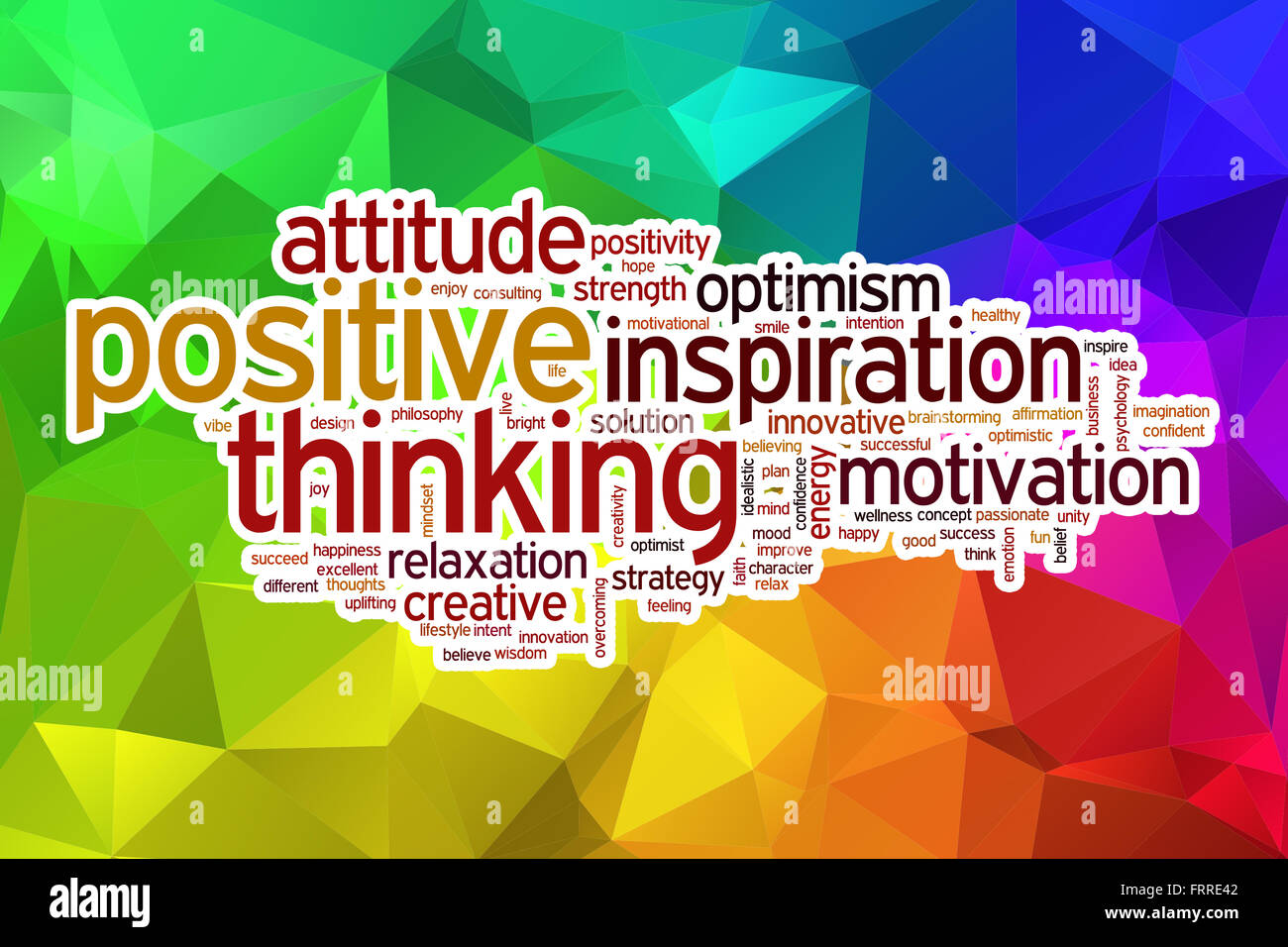 Positive thinking word cloud concept with abstract background Stock ...