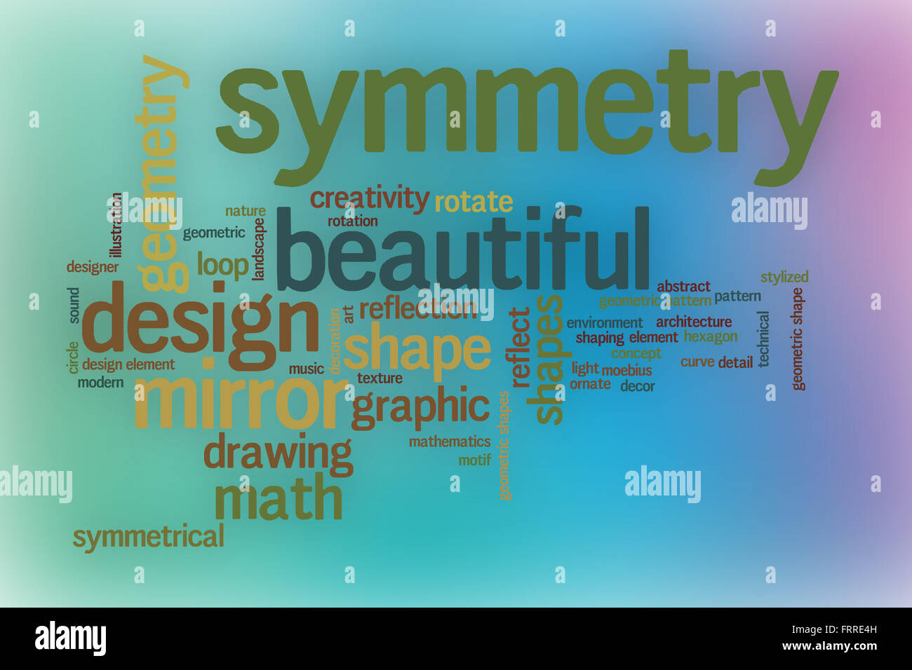 Symmetry word cloud concept with abstract background Stock Photo - Alamy