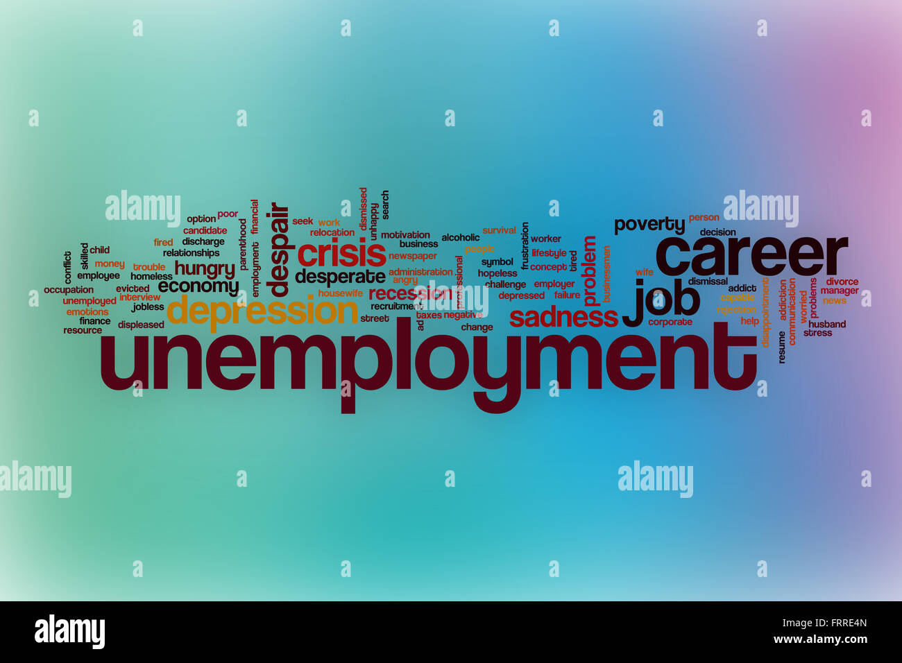 Unemployment word cloud concept with abstract background Stock Photo ...