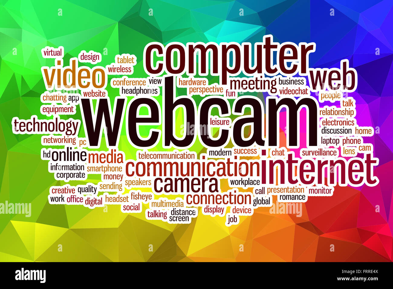 Webcam word cloud concept with abstract background Stock Photo - Alamy
