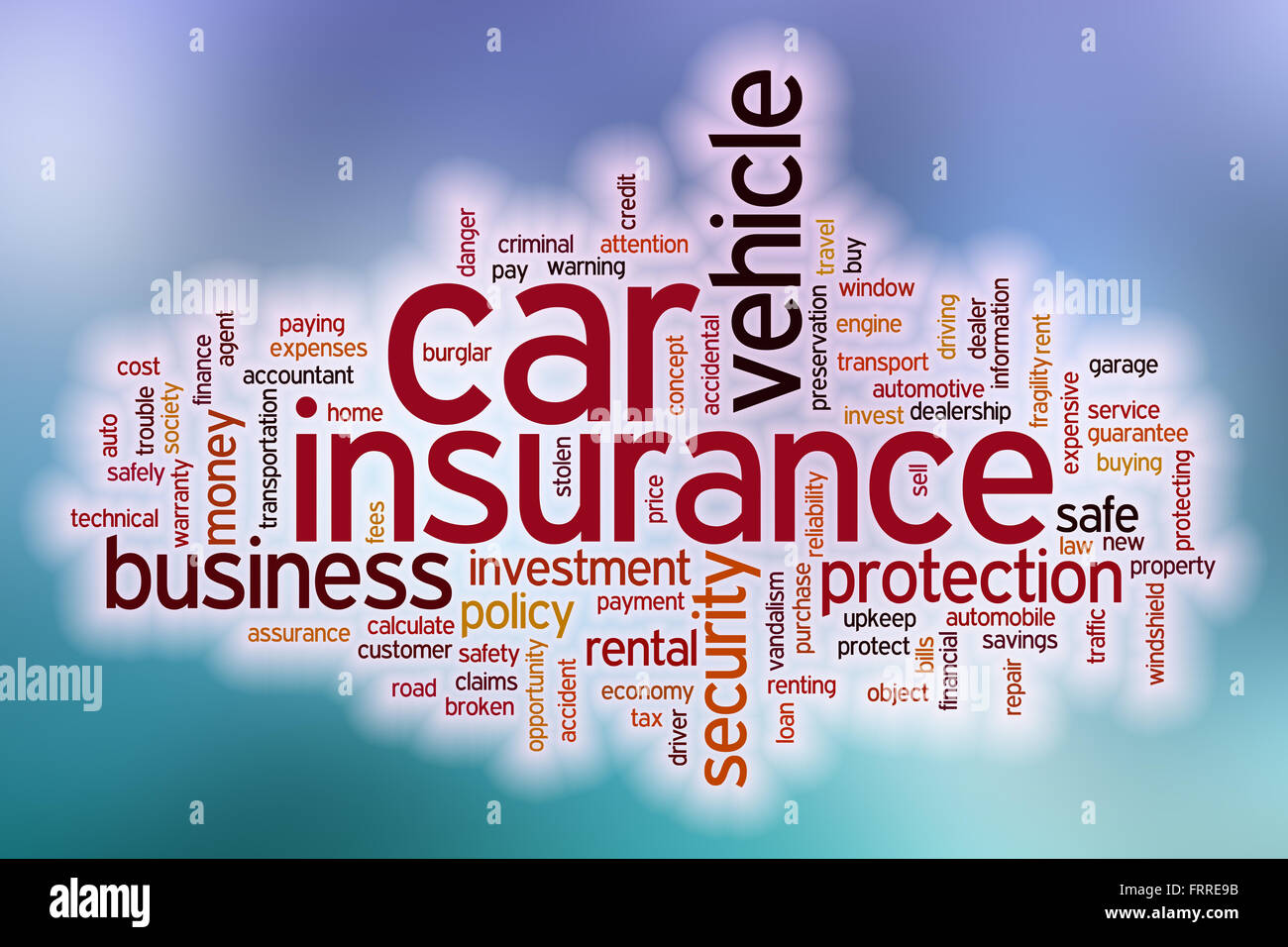 Car insurance word cloud concept with abstract background Stock Photo ...