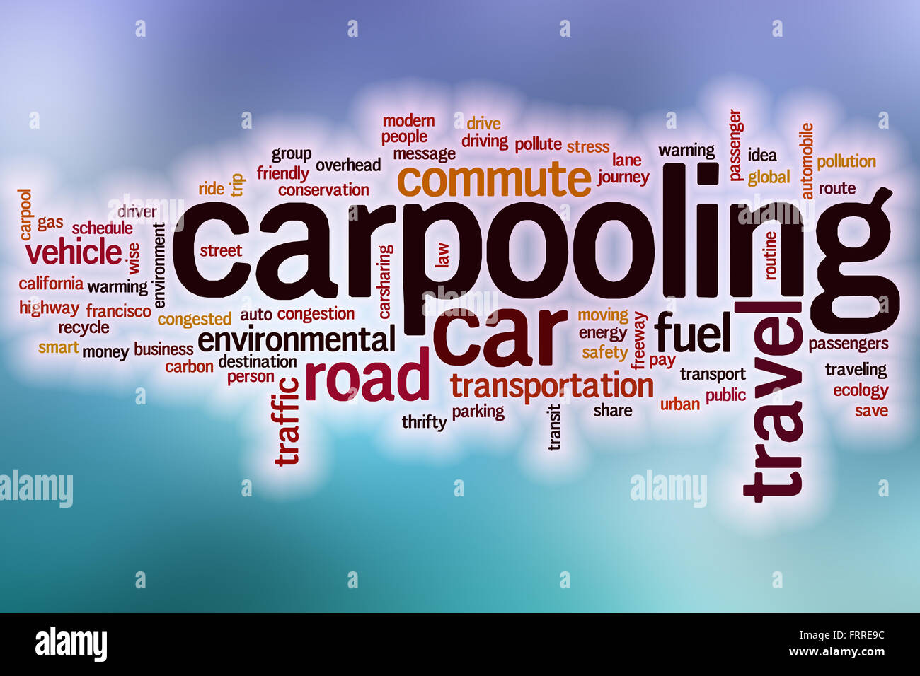 Carpooling word cloud concept with abstract background Stock Photo - Alamy