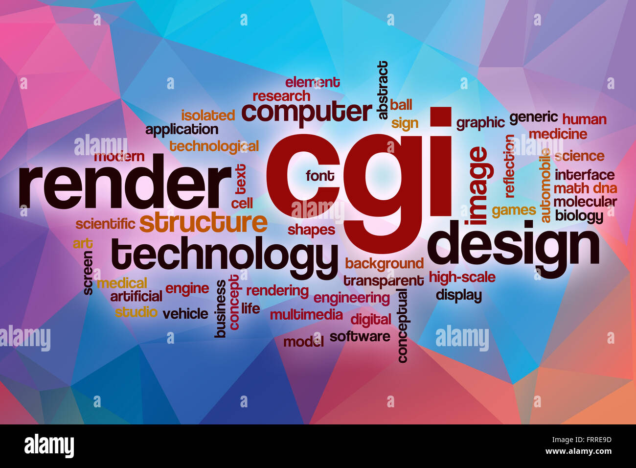 CGI word cloud concept with abstract background Stock Photo - Alamy