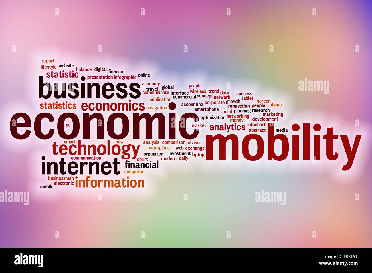 Economic mobility word cloud concept with abstract background Stock ...