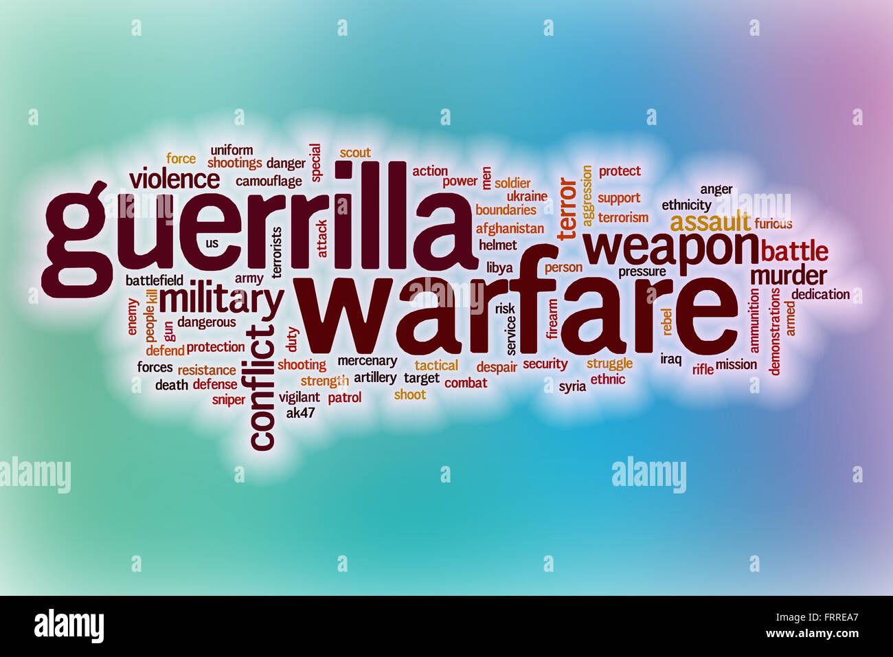Guerrilla warfare word cloud concept with abstract background Stock ...