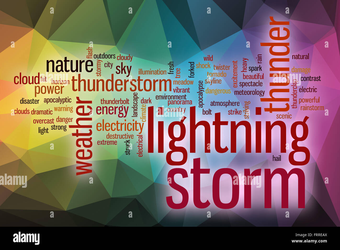 Lightning storm word cloud concept with abstract background Stock Photo ...