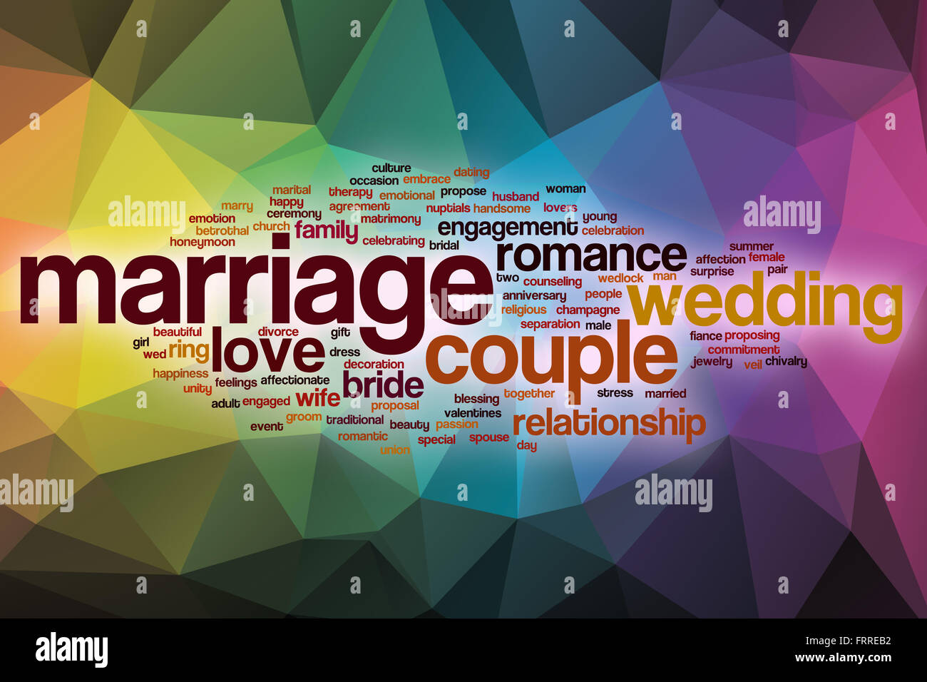 Marriage word cloud concept with abstract background Stock Photo - Alamy