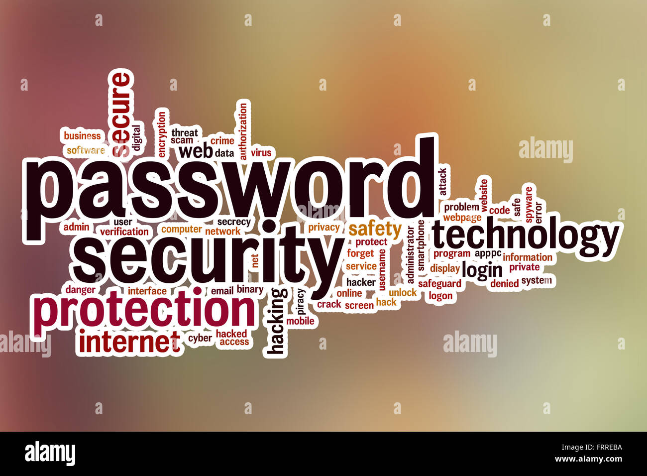 Password security word cloud concept with abstract background Stock ...