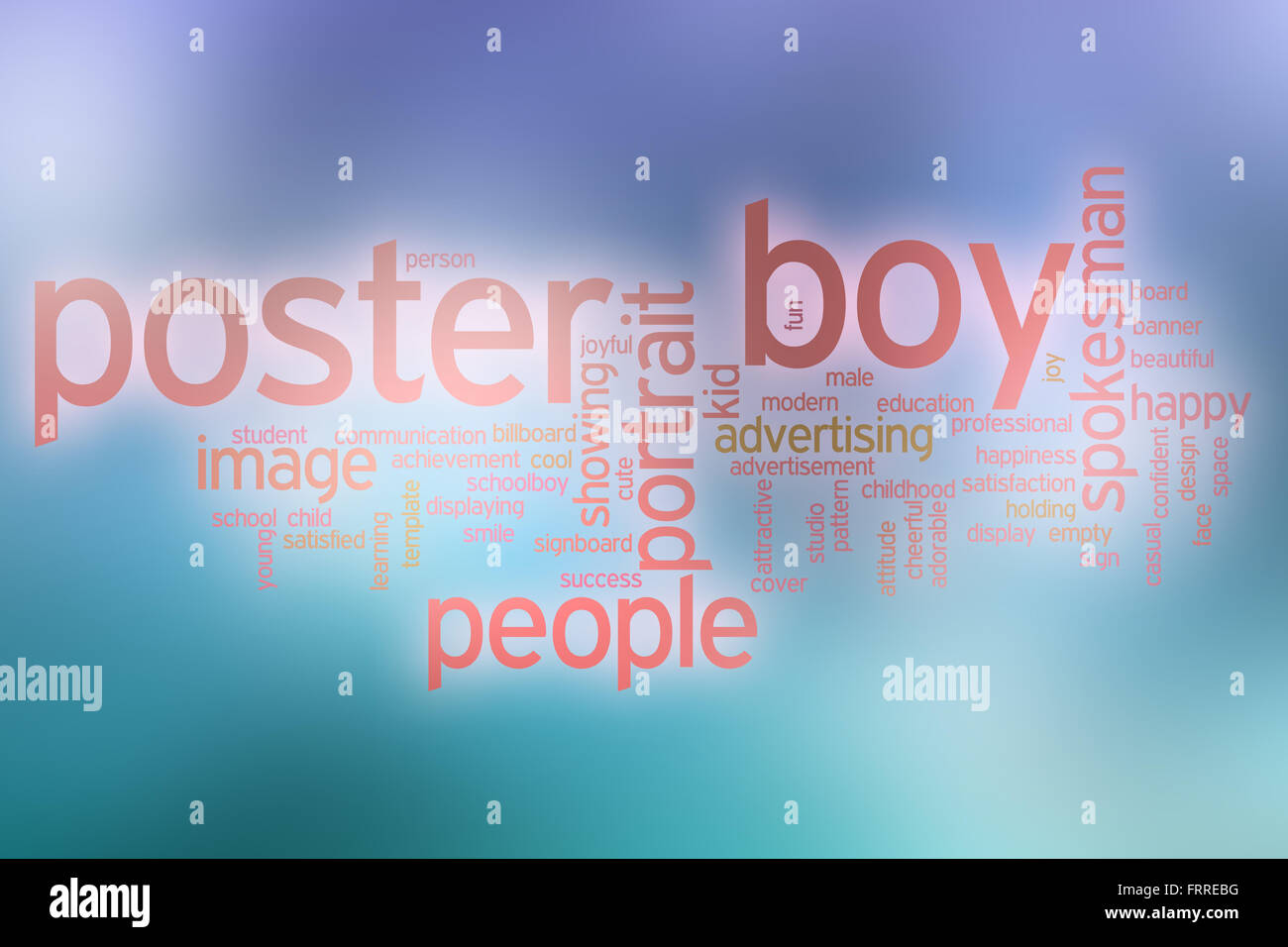 Poster boy word cloud concept with abstract background Stock Photo - Alamy