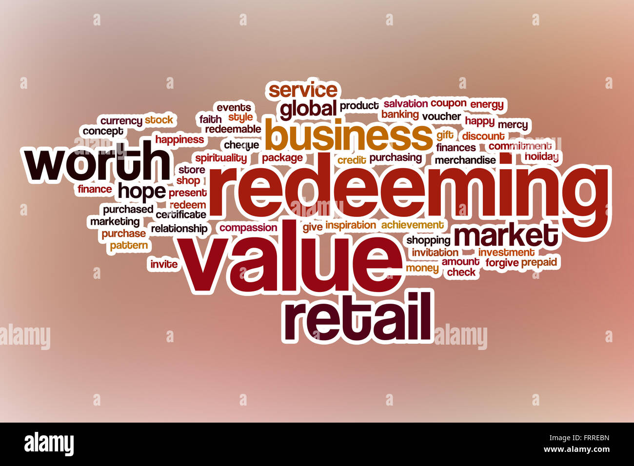 Redeeming value word cloud concept with abstract background Stock Photo ...