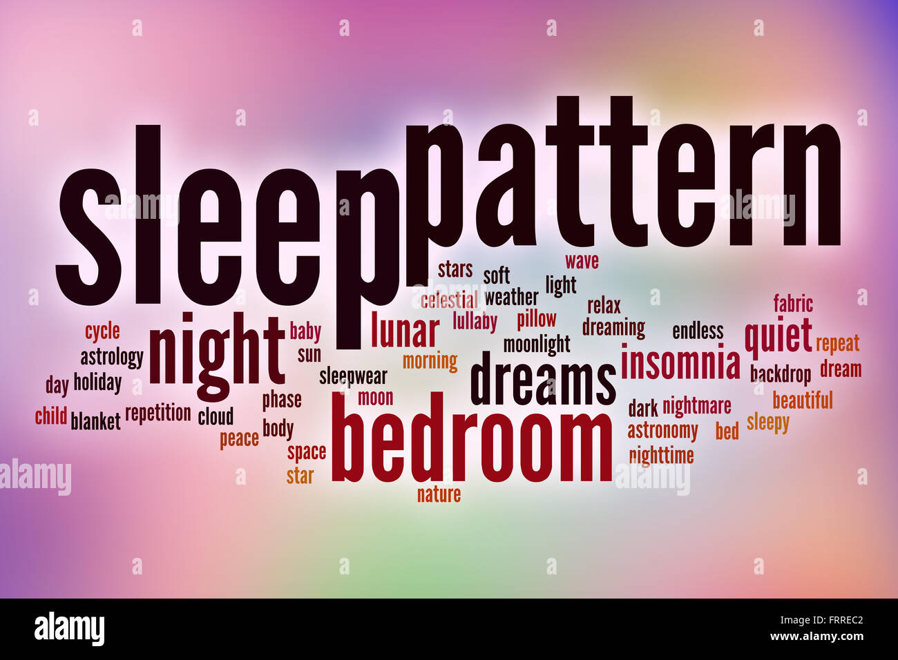 Sleep pattern word cloud concept with abstract background Stock Photo ...