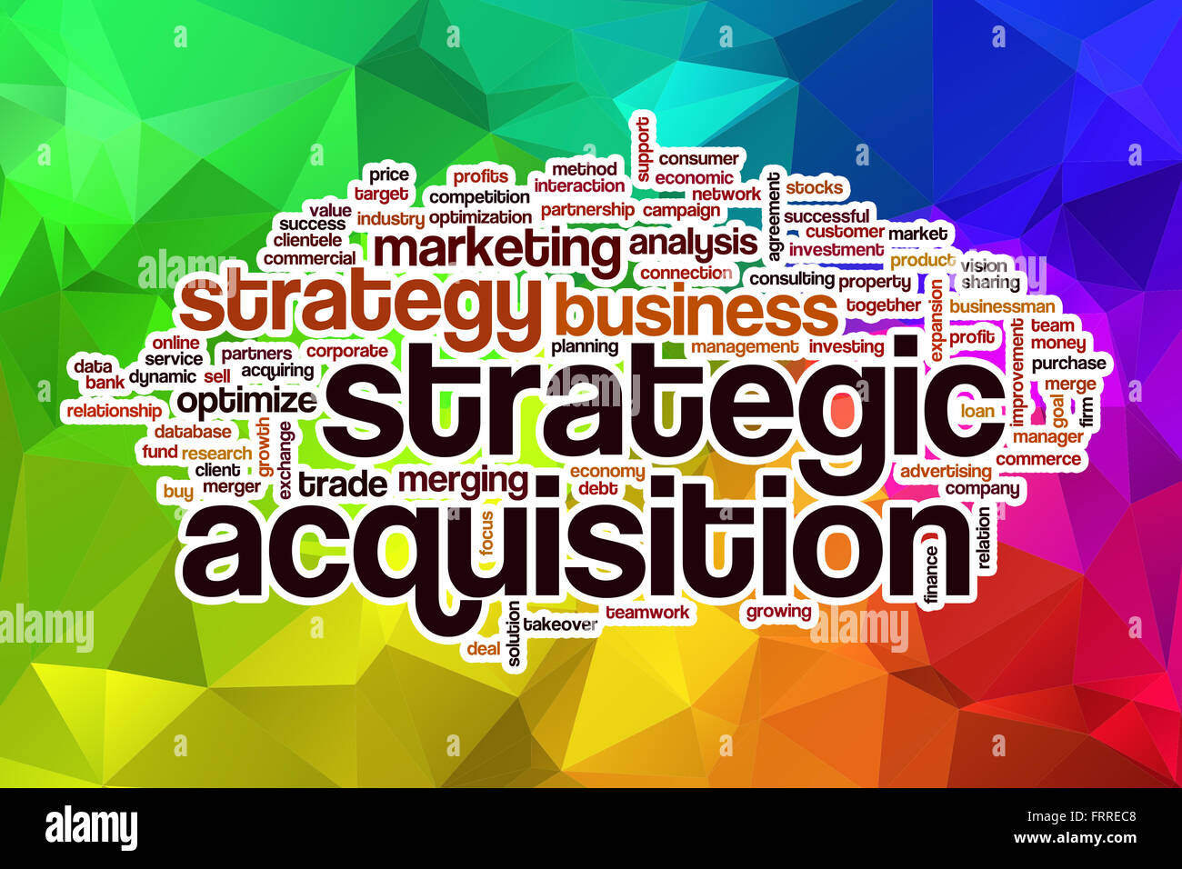 Strategic acquisition word cloud concept with abstract background Stock ...