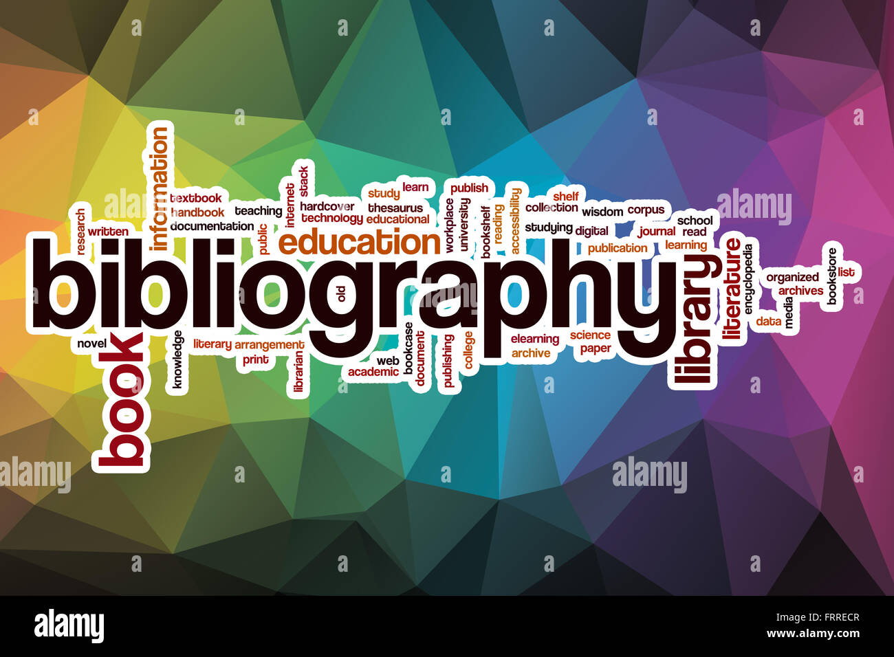 Bibliography word cloud concept with abstract background Stock Photo ...