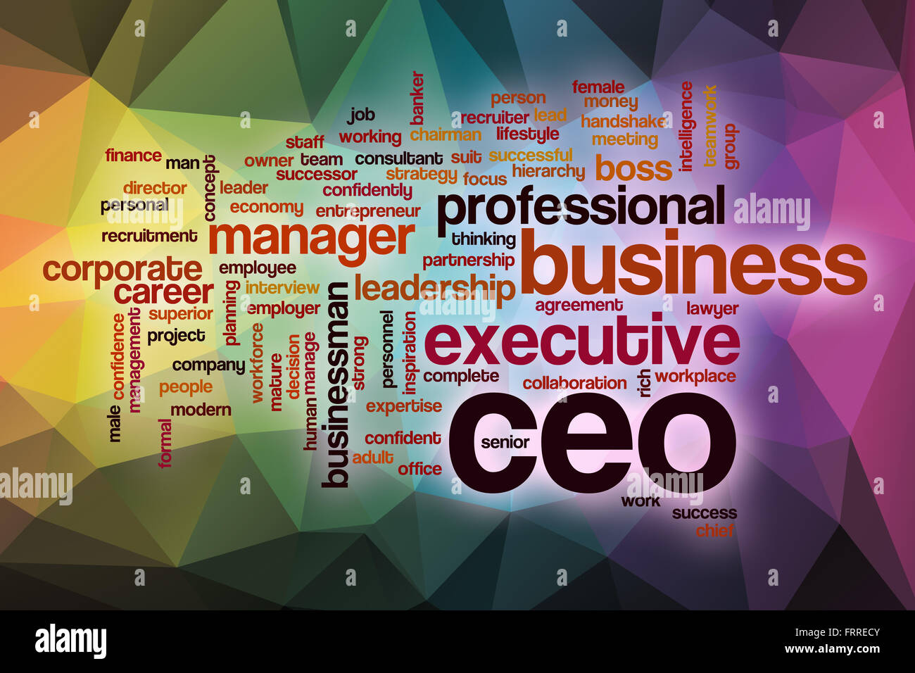 CEO word cloud concept with abstract background Stock Photo - Alamy