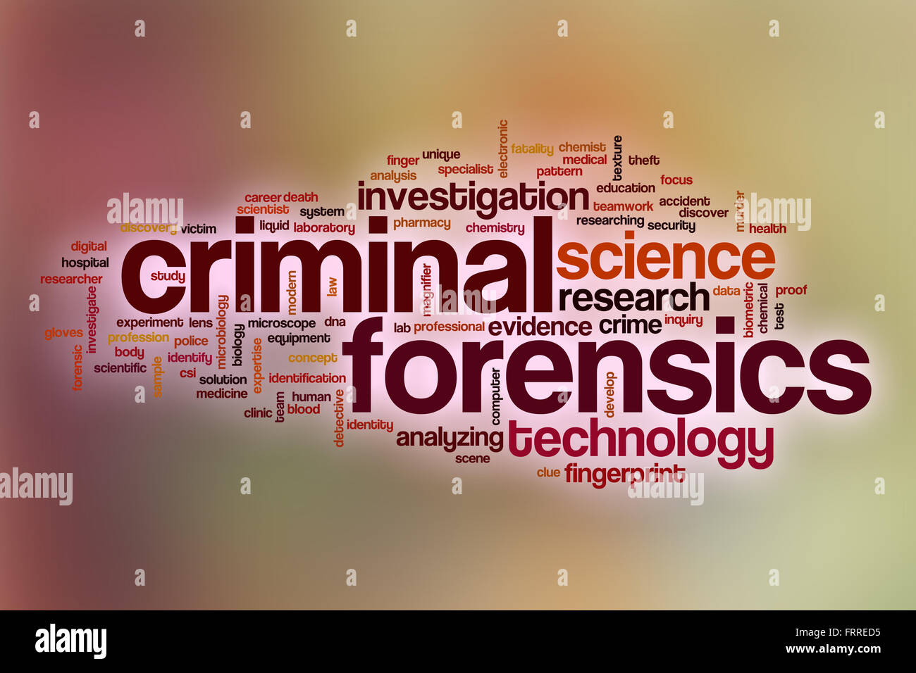 Criminal forensics word cloud concept with abstract background Stock ...