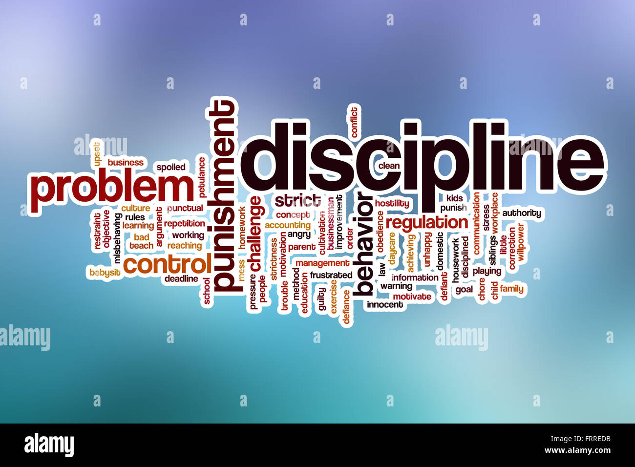 Discipline word cloud concept with abstract background Stock Photo - Alamy