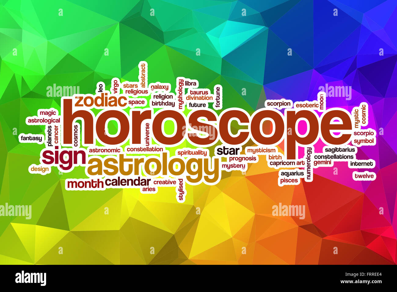 Horoscope word cloud concept with abstract background Stock Photo - Alamy