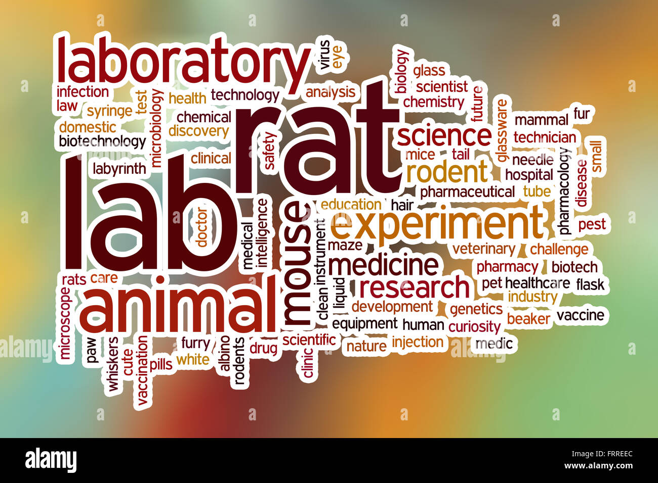 Lab rat word cloud concept with abstract background Stock Photo - Alamy