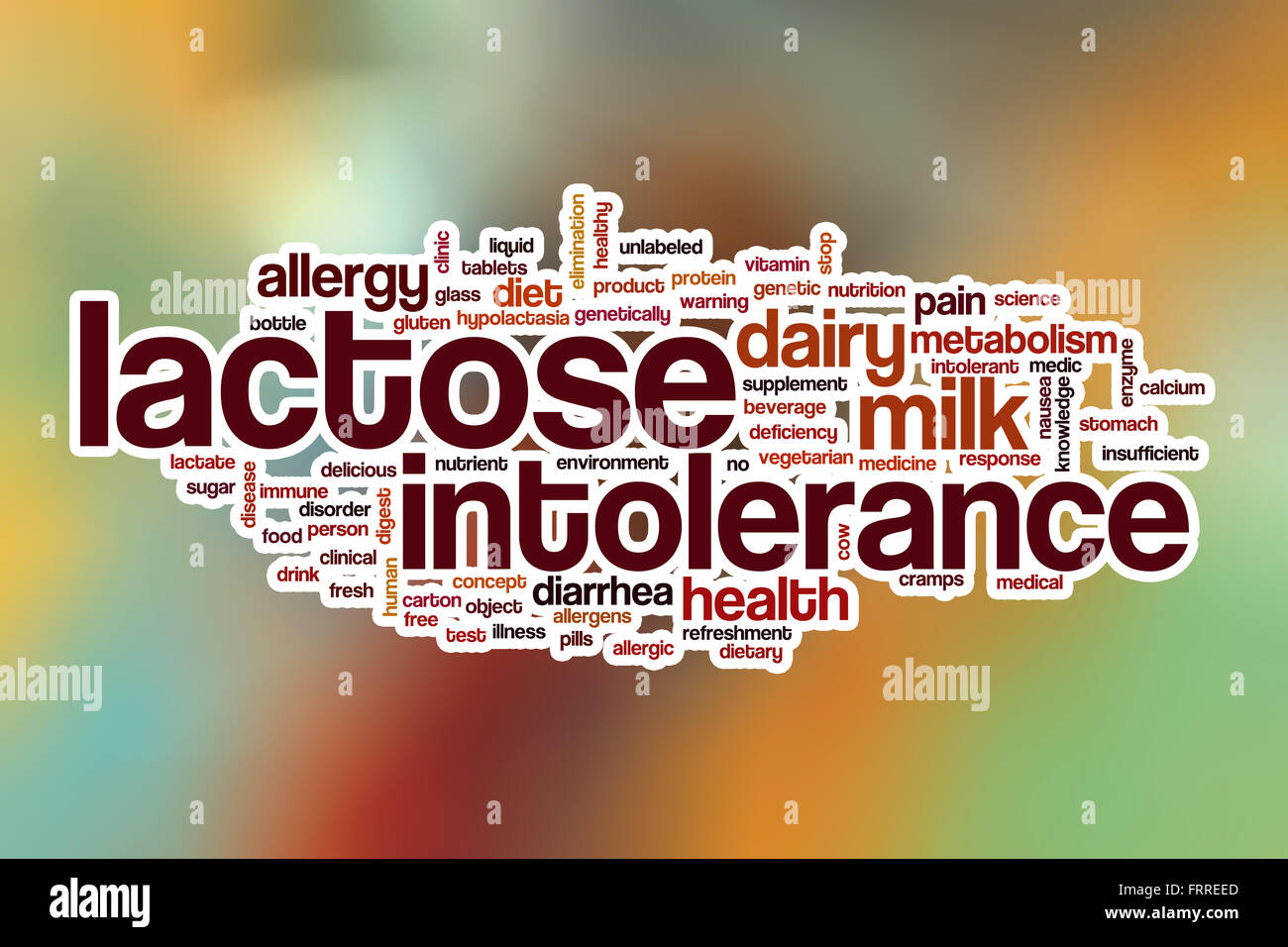 Lactose intolerance word cloud concept with abstract background Stock ...