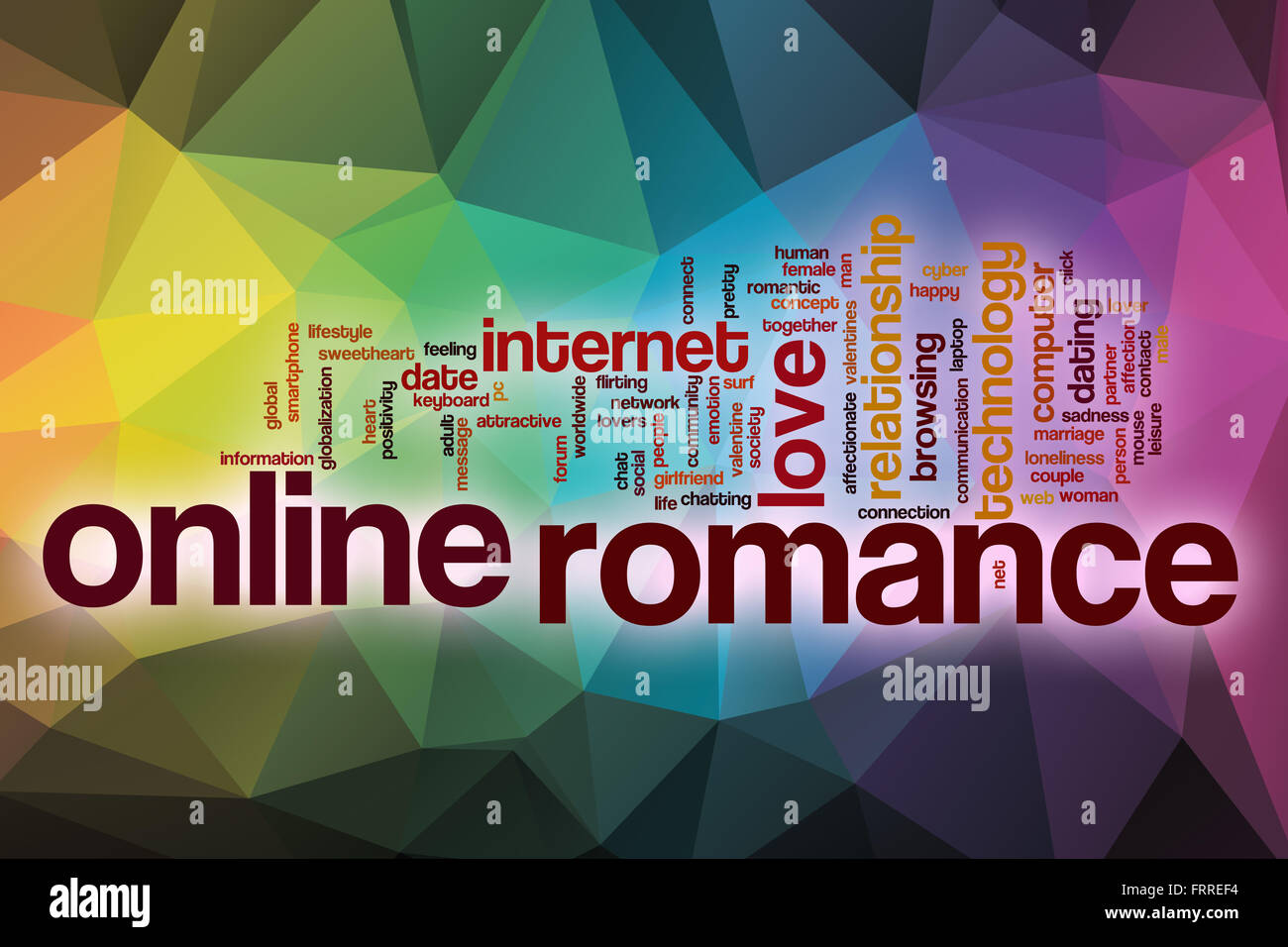 Online romance word cloud concept with abstract background Stock Photo ...