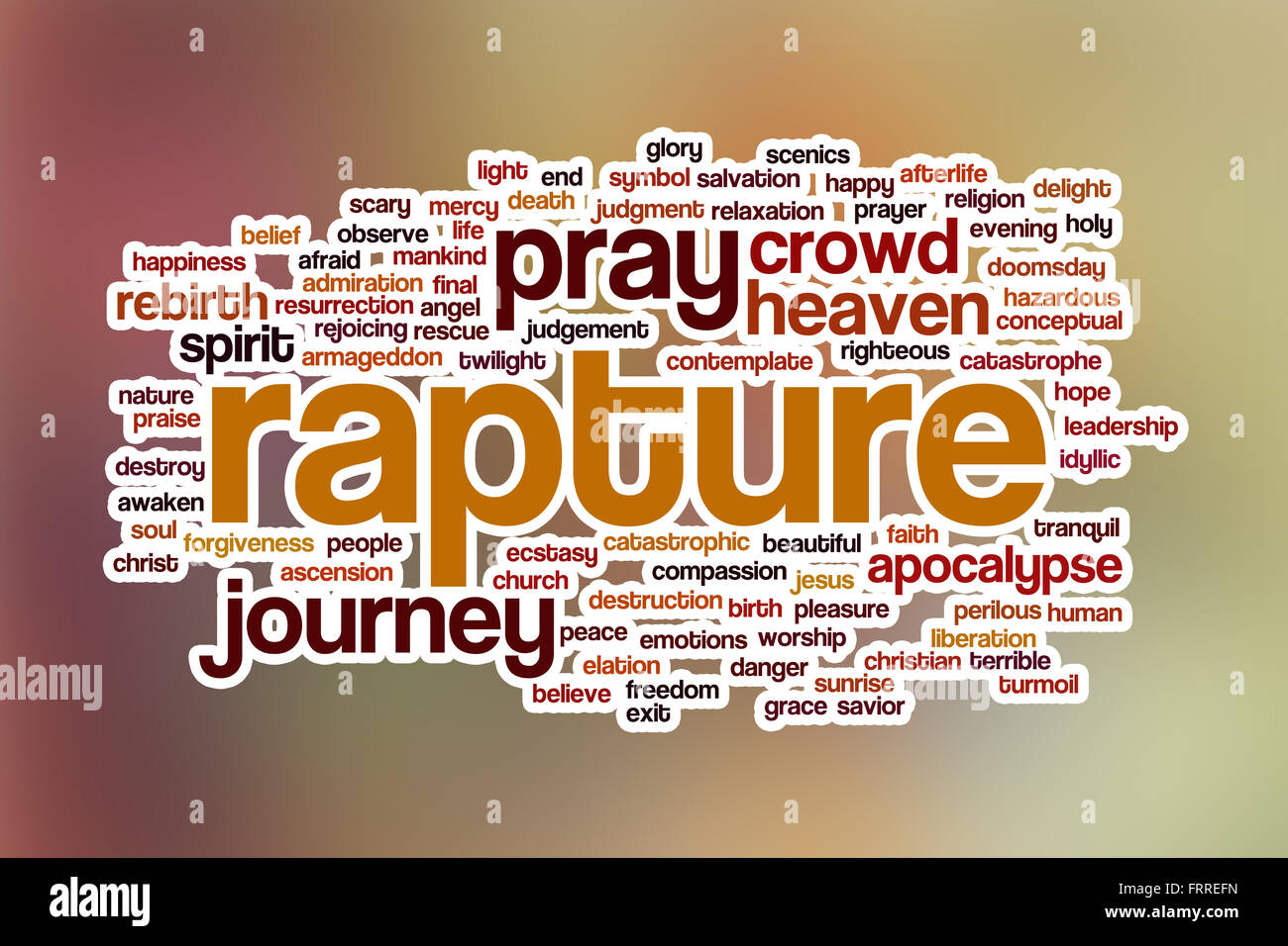 Rapture word cloud concept with abstract background Stock Photo - Alamy