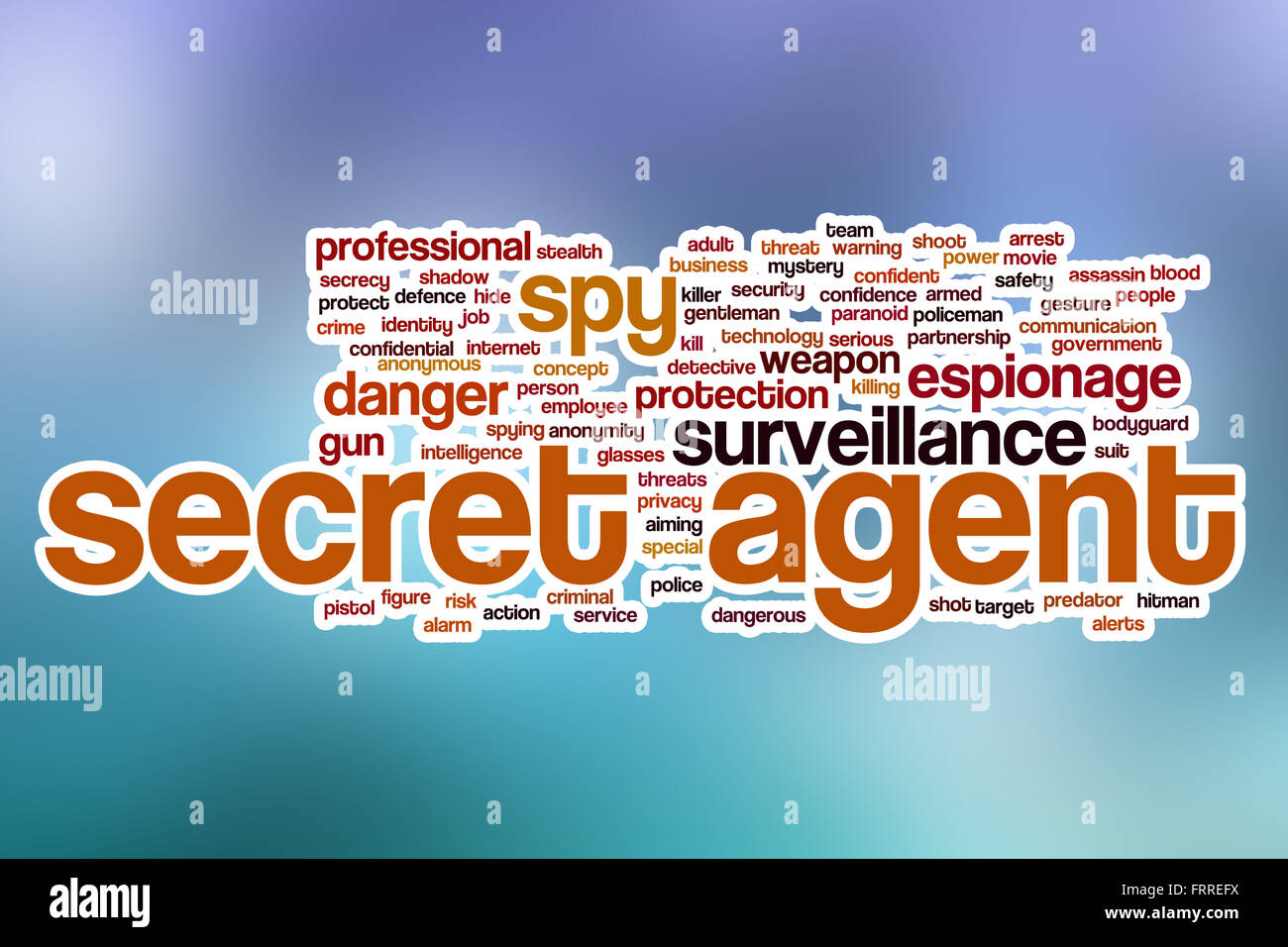 Secret agent word cloud concept with abstract background Stock Photo ...