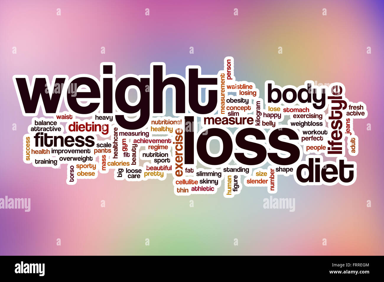 Weight loss word cloud concept with abstract background Stock Photo - Alamy