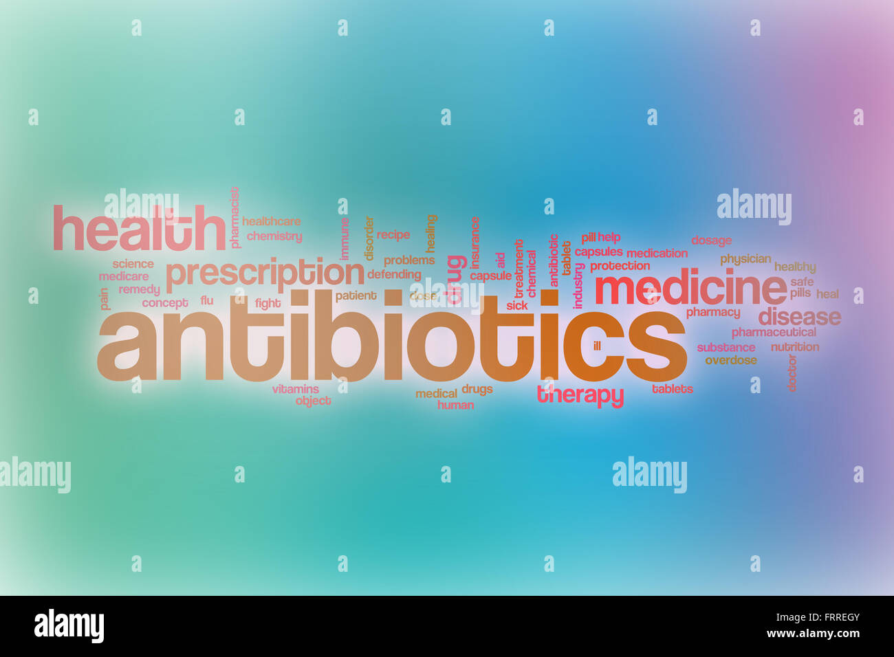 Antibiotics word cloud concept with abstract background Stock Photo - Alamy