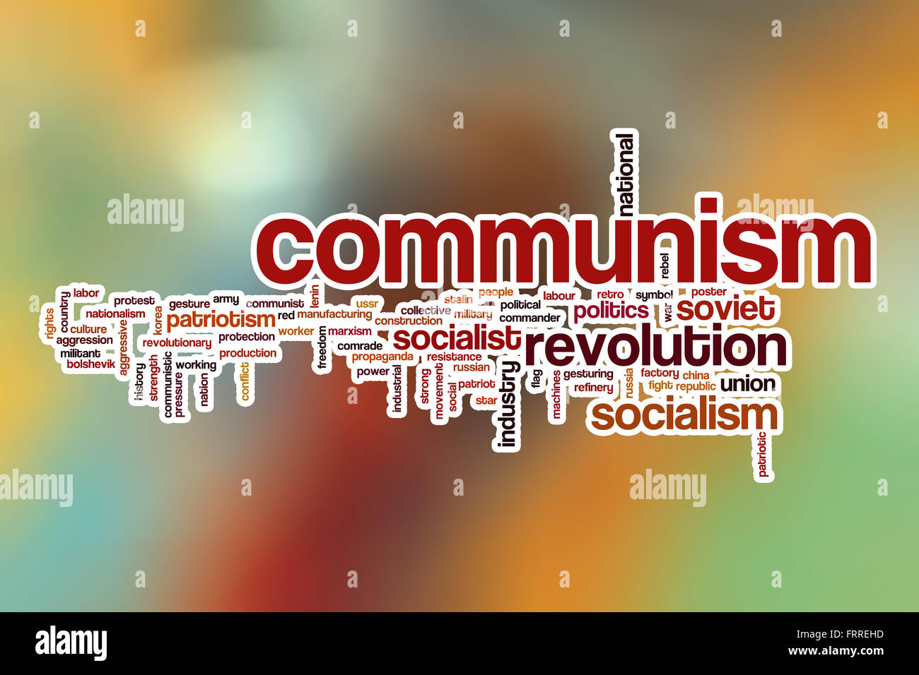 Communism word cloud concept with abstract background Stock Photo - Alamy